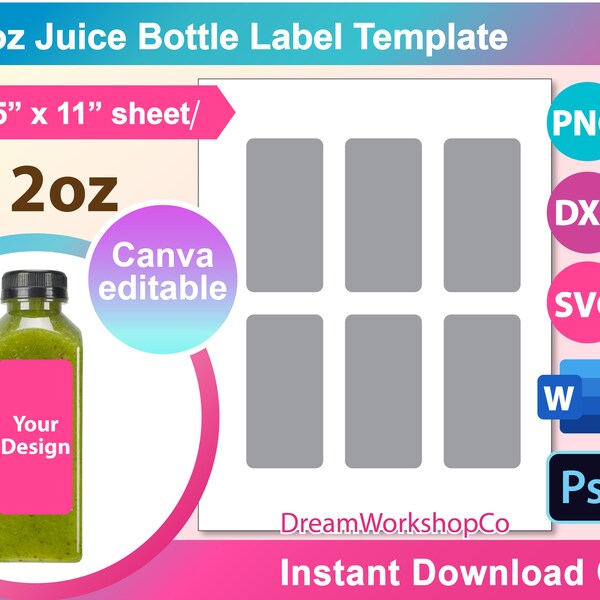 Juice Label - Etsy
