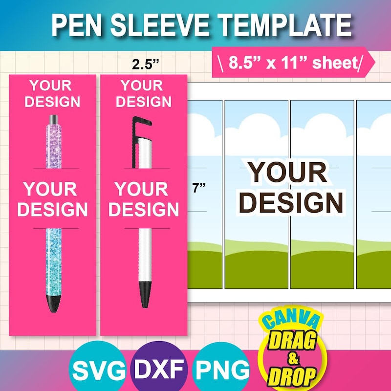 Pen Sleeve Template - Etsy