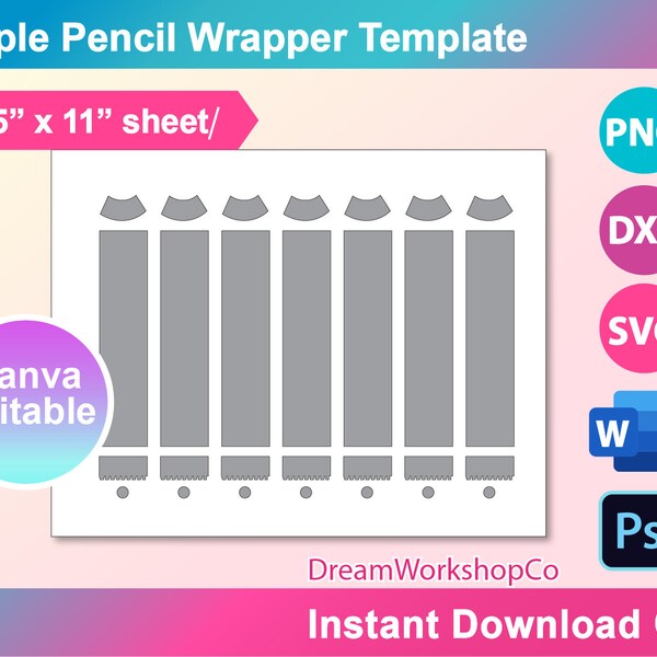Apple Pencil Template - Etsy