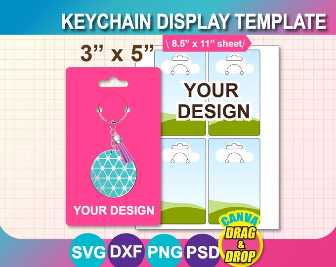 Beaded Keychain Display Card SVG Template: DIY Packaging - Etsy Canada