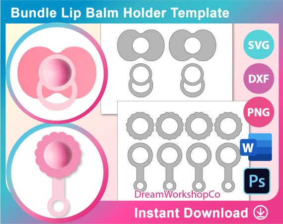 Pacifier Lip Balm Holder Template Baby Pacifier Lip Balm - Etsy