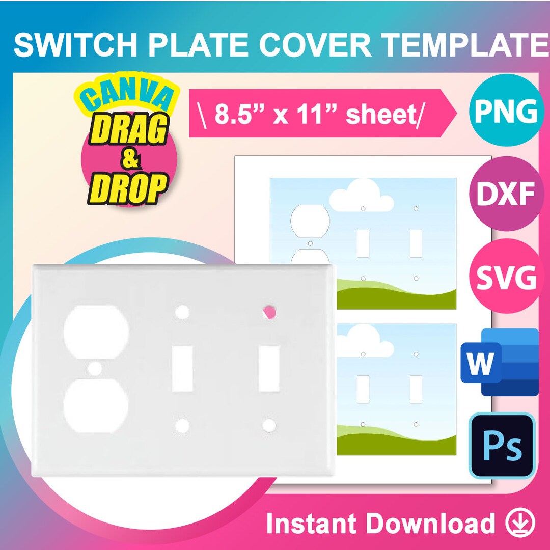 Toggle Duplex, Light Switch Cover Template, Switch Plate Cover Template ...