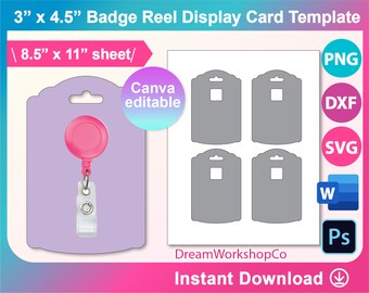 Badge Reel Card Badge Reel Display Card Packaging Cards - Etsy