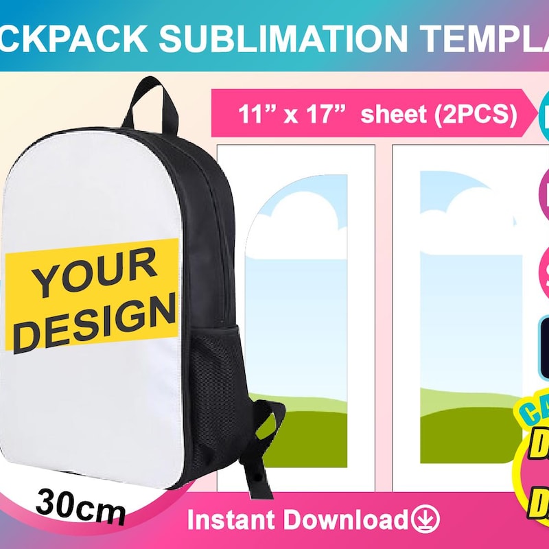 Sublimation Backpack Template - Etsy