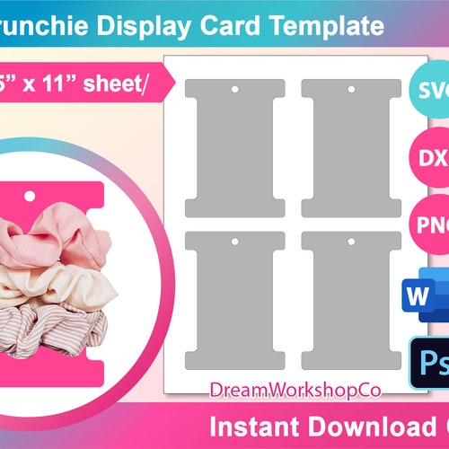 Scrunchie Tag Template Canva SVG DXF Ms Word Docx Png - Etsy