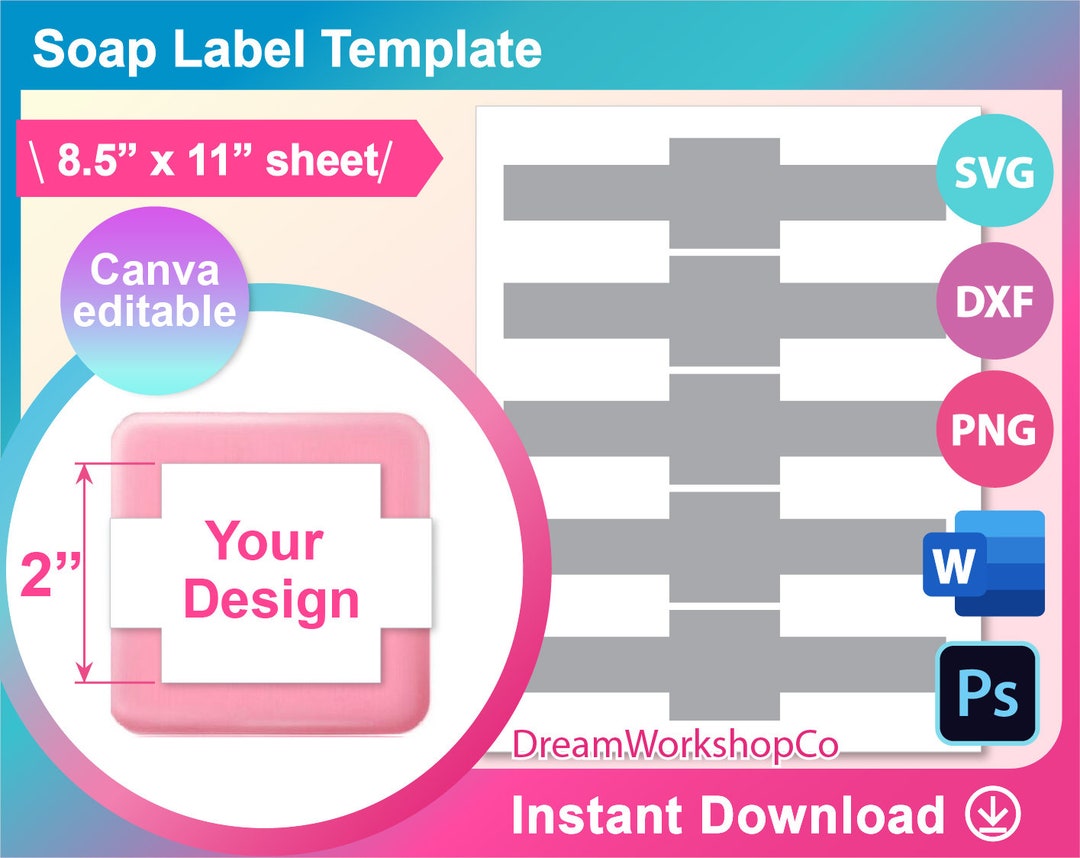 Soap Wrapper Template Soap Label SVG DXF Canva Ms Word - Etsy