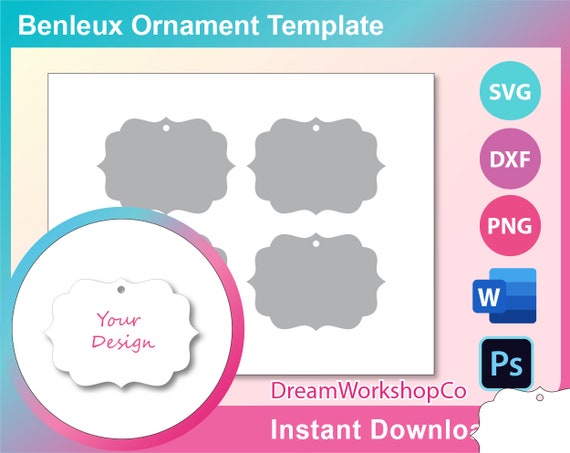 Benleux ornament template Gift Tag template SVG DXF Ms | Etsy