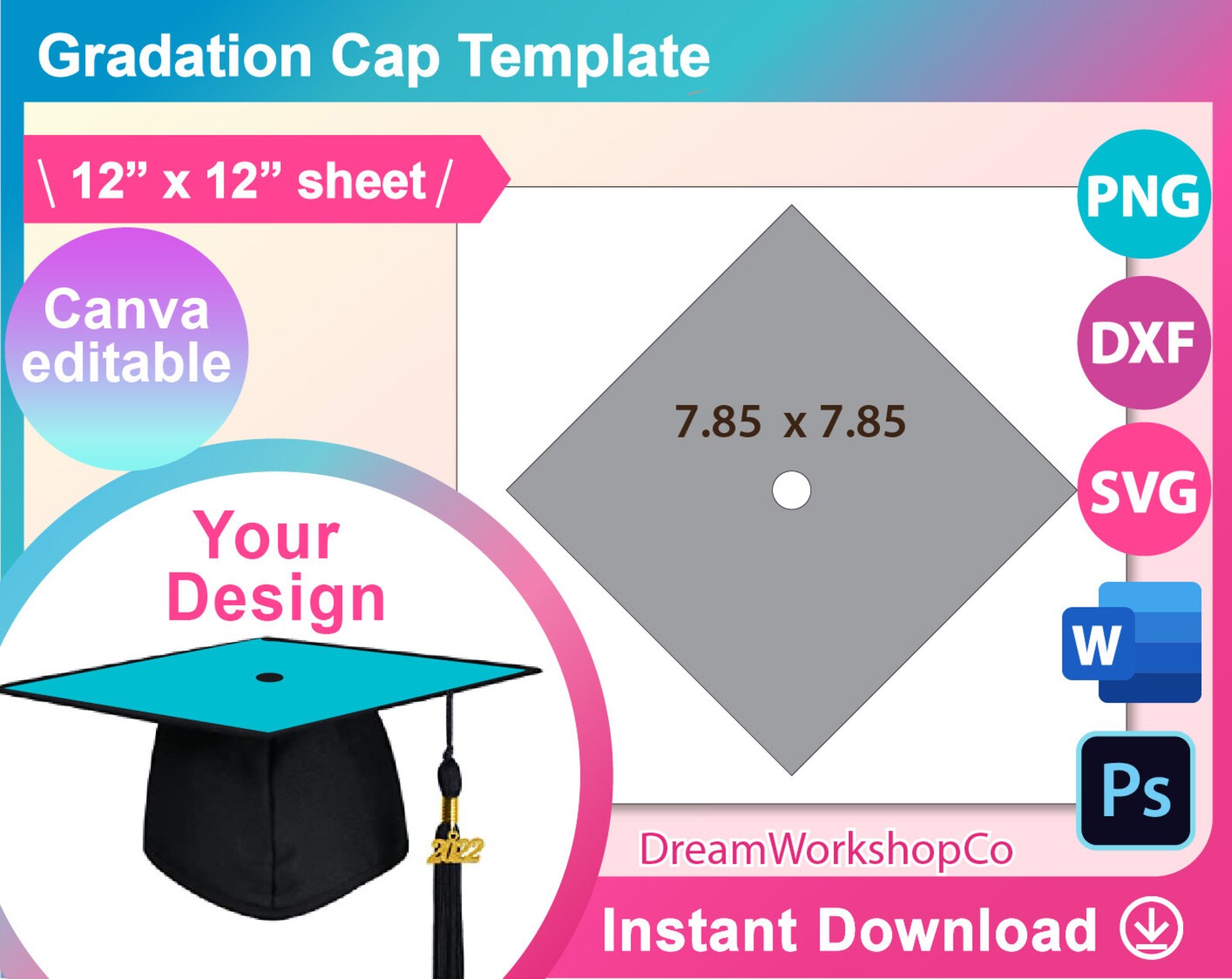 Graduation Cap Template Graduation Stole Template Canva - Etsy