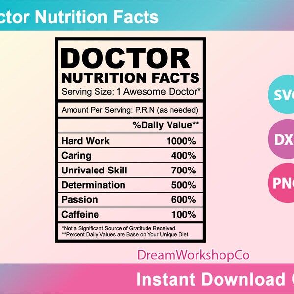 Doctor Nutrition Facts Png - Etsy