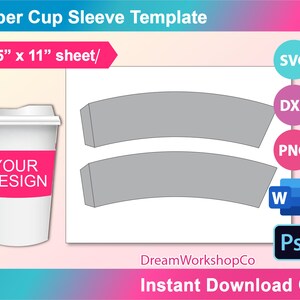 Paper Cup Sleeve Template Coffee Cup Sleeve Template SVG - Etsy