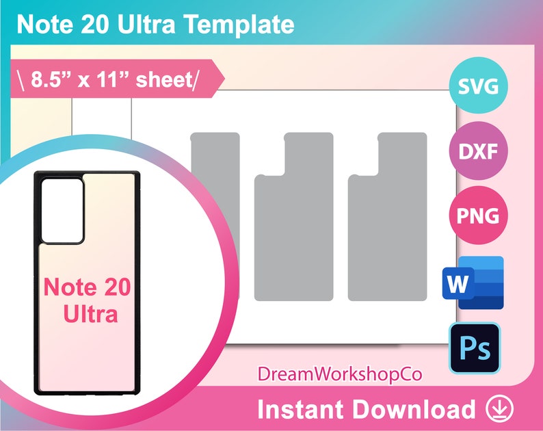 Note 20 Ultra Template Phone Case Template for Sublimation - Etsy