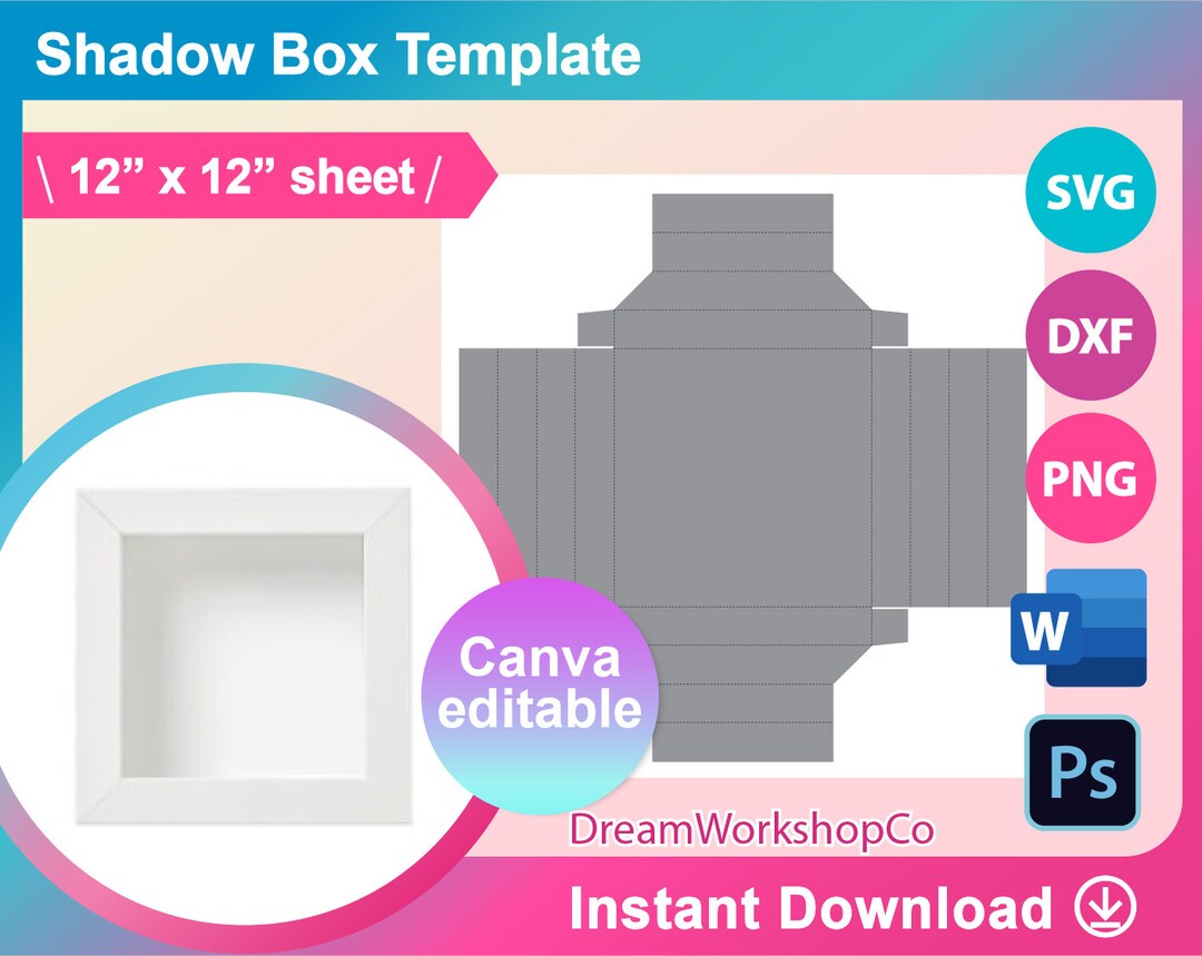 Leuchtkasten Schablone. Shadow Box, Light Box Svg, Shadow Box Frame ...