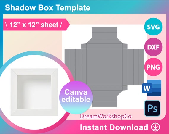 Light Box Template. Shadow Box Light Box Svg Shadow Box - Etsy Australia