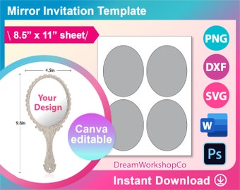 Hand Mirror Template Printable