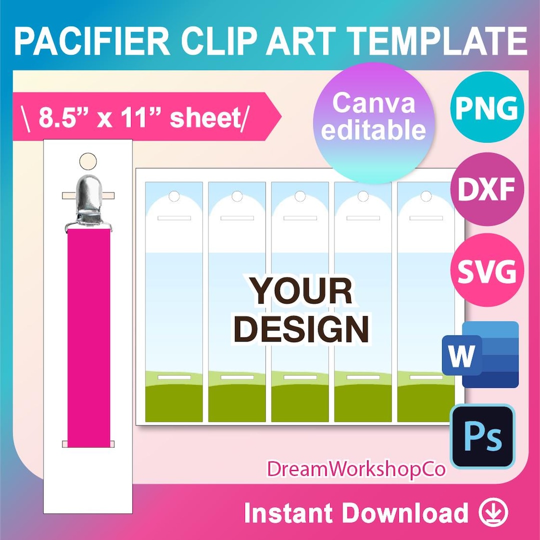 Pacifier Holder Display Template, Pacifier Display Template, Pacifier ...