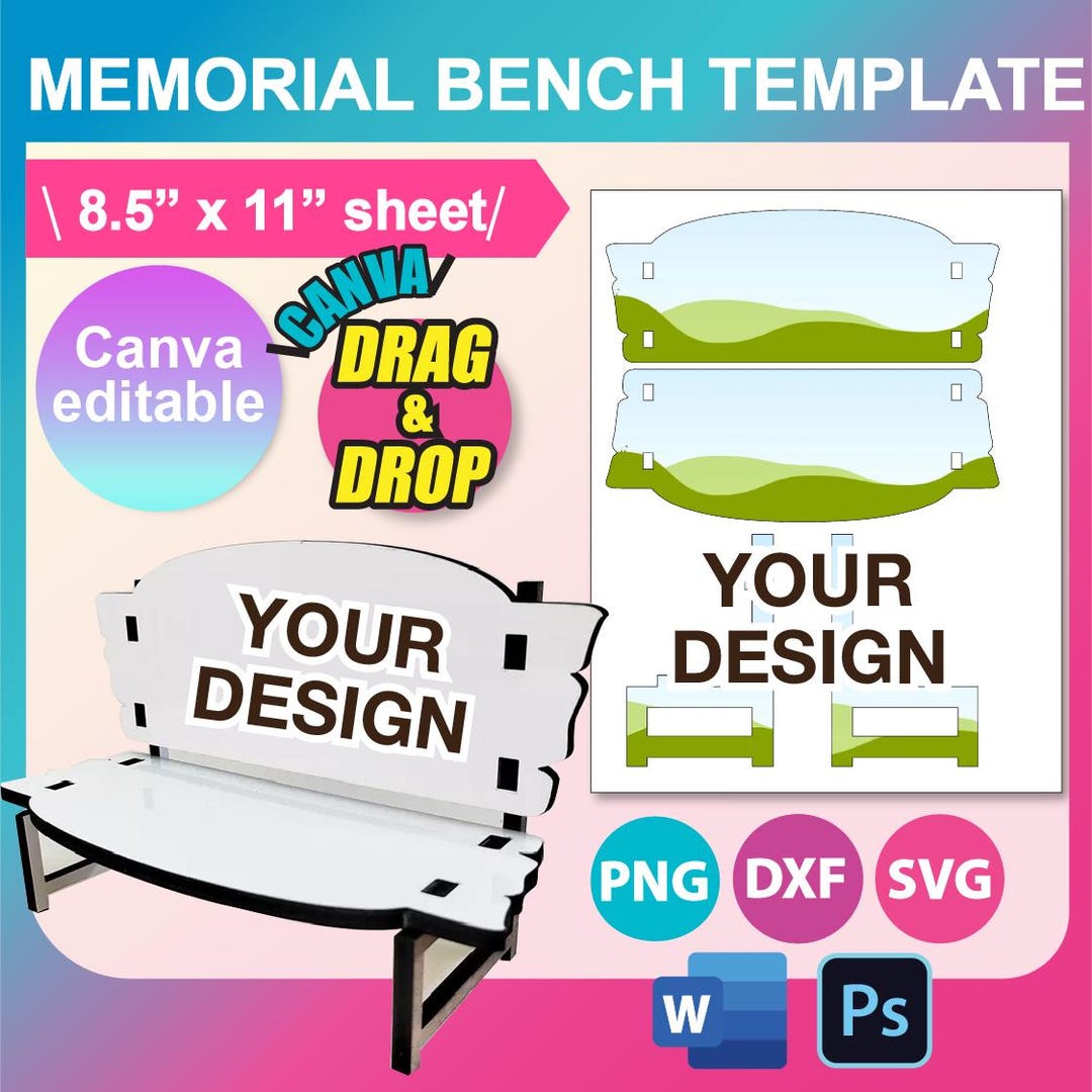Memorial Bench Template, Sublimation Design (digital Download) - Etsy