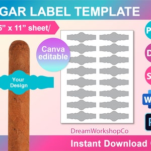 Cigar Wrapper Template, Cigar Label Template, SVG, Canva, DXF, Ms Word ...