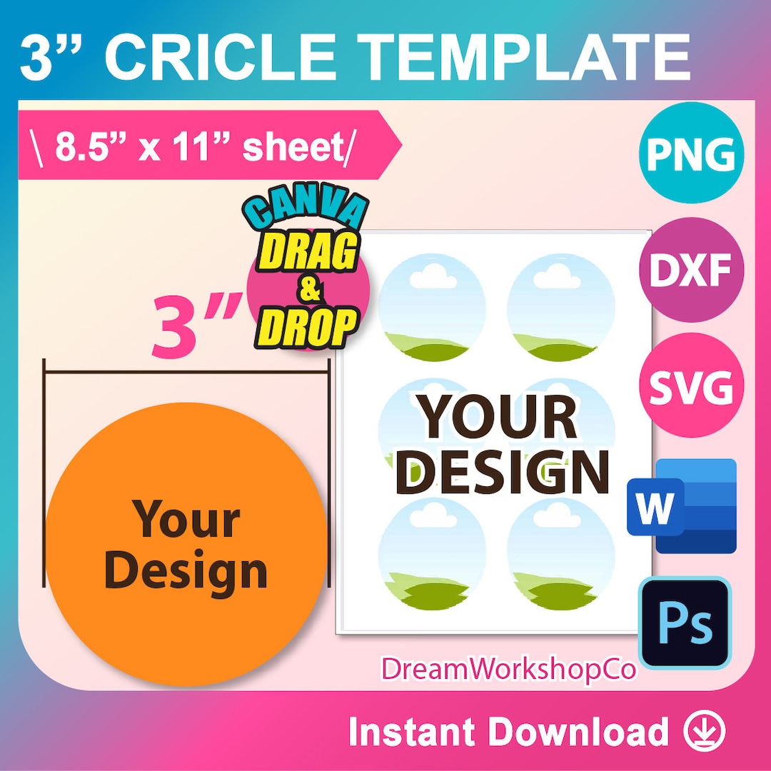 3inch Circle Template, Circle Label Template, Circe Label Template ...