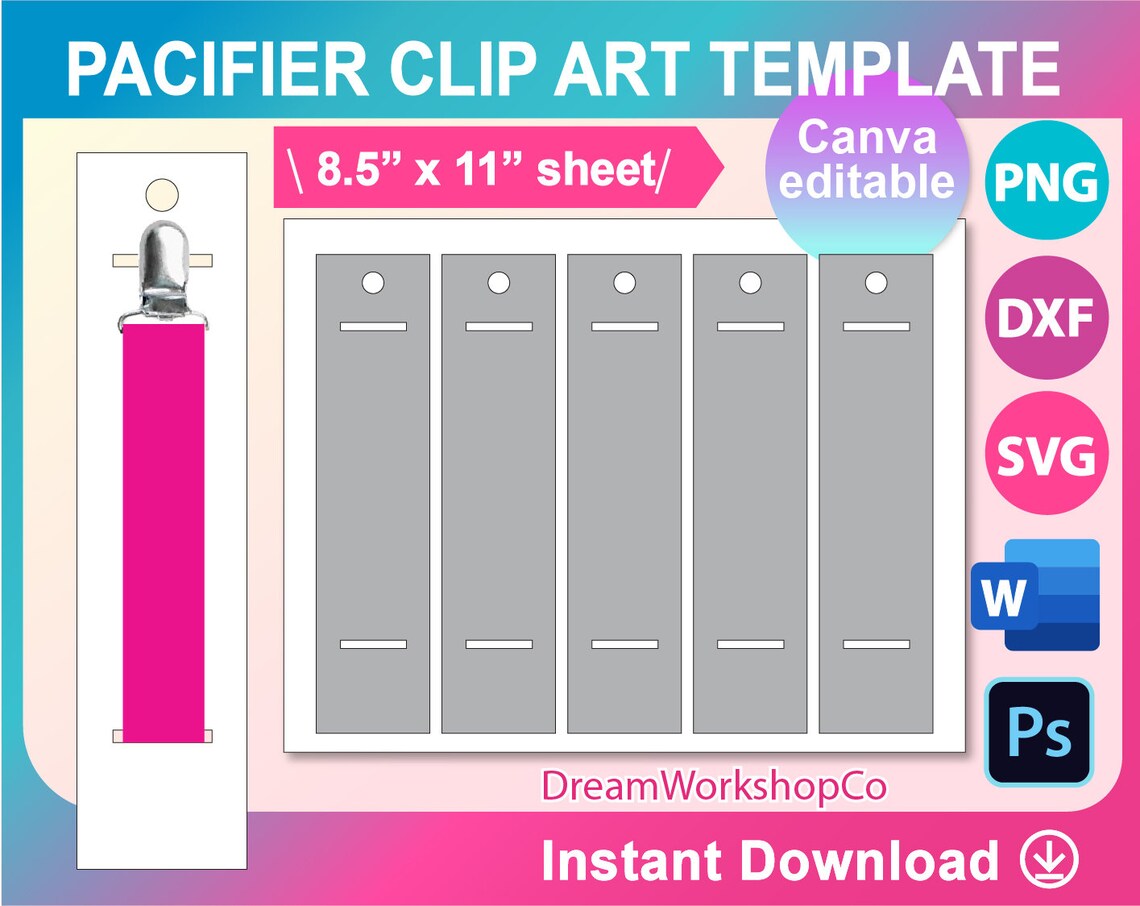 Pacifier Holder Display Template: Canva, SVG, PNG, DXF (digital ...