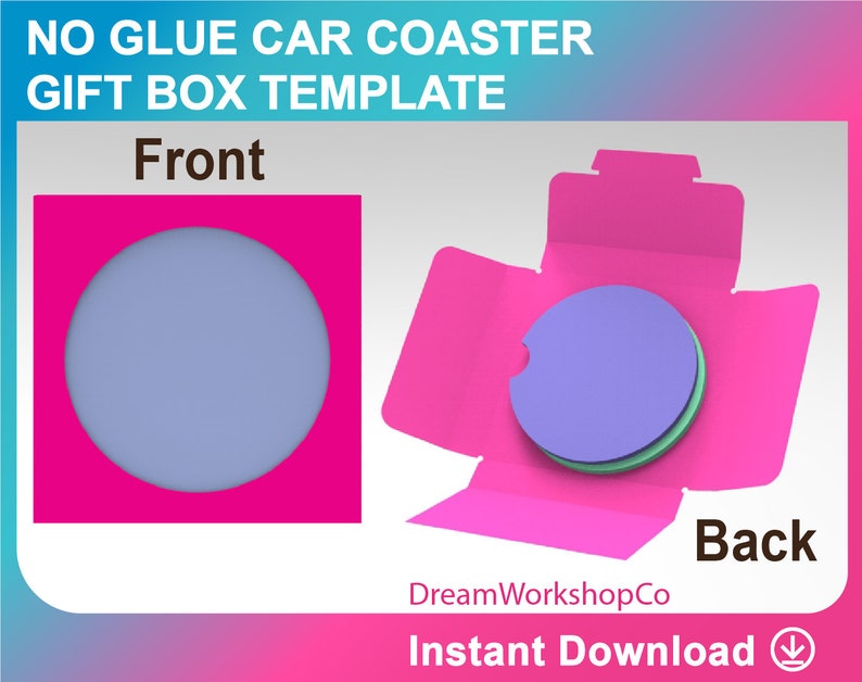 Cup Coaster Box Template Cut Files Cup Coaster Box Template - Etsy