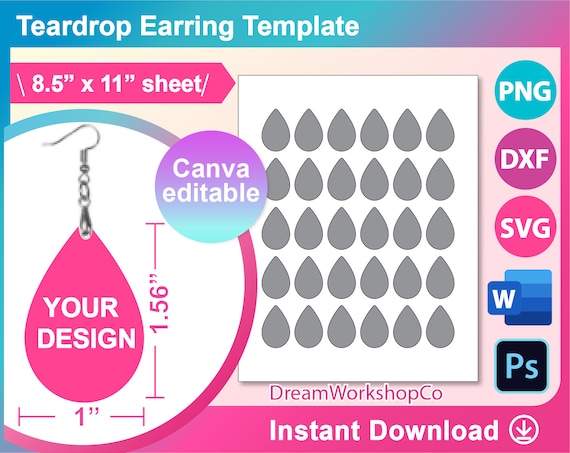 Teardrop Shape Template