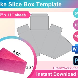 Cake Slice Box Template Cake Slice Box SVG Cake Box Svg - Etsy