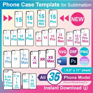 SALES Bundle Phone Case Template for Sublimation, 32 Models, Canva, SVG ...