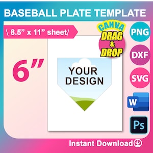 Baseball Plate Template, Baseball Plate Sublimation Template ...