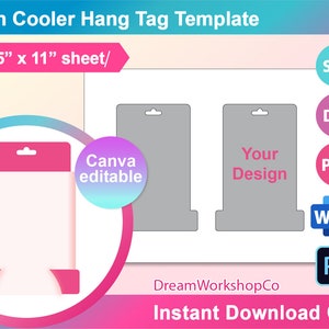 12oz Can Cooler Hang Tag, Beer Cooler Tag Template, Template, SVG, DXF ...