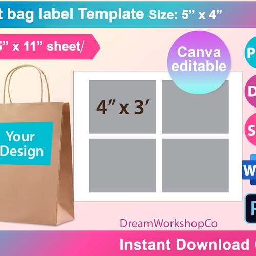 6x3.5 Gable Box Label Template SVG DXF Canva Ms Word Docx - Etsy Australia