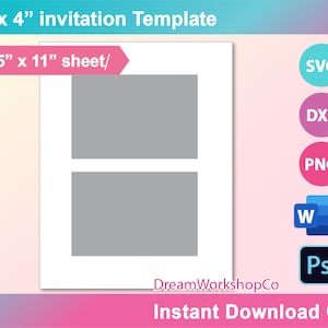 4" X 6" Invitation Card Template, Postcard, SVG, DXF, Ms Word Docx, Png ...