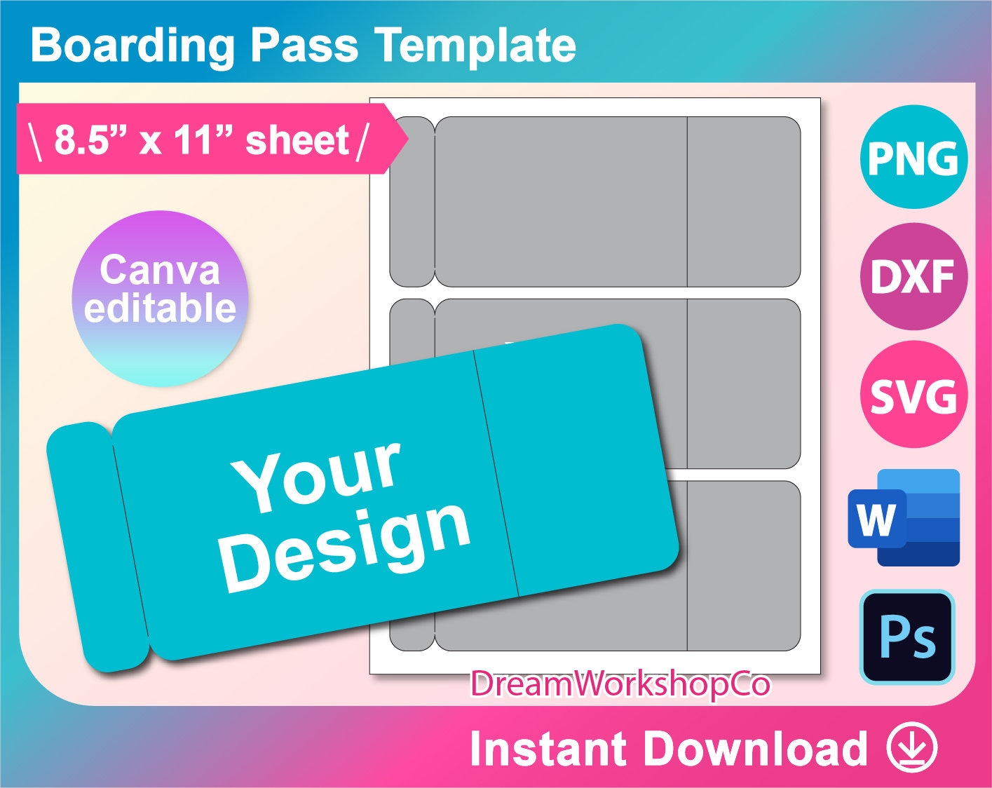 Boarding Pass Template Word