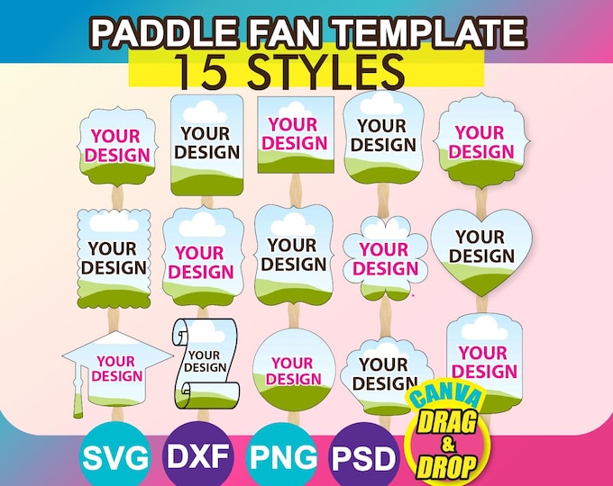 Fan Template Svg, Church Fan Template, Paddle Fan Template SVG, Wedding ...