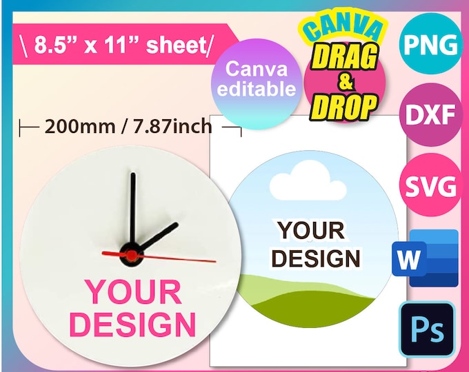 Clock Template - Etsy