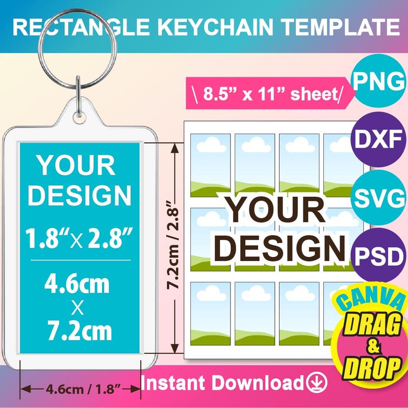 Acrylic Keychain Sheets - Etsy