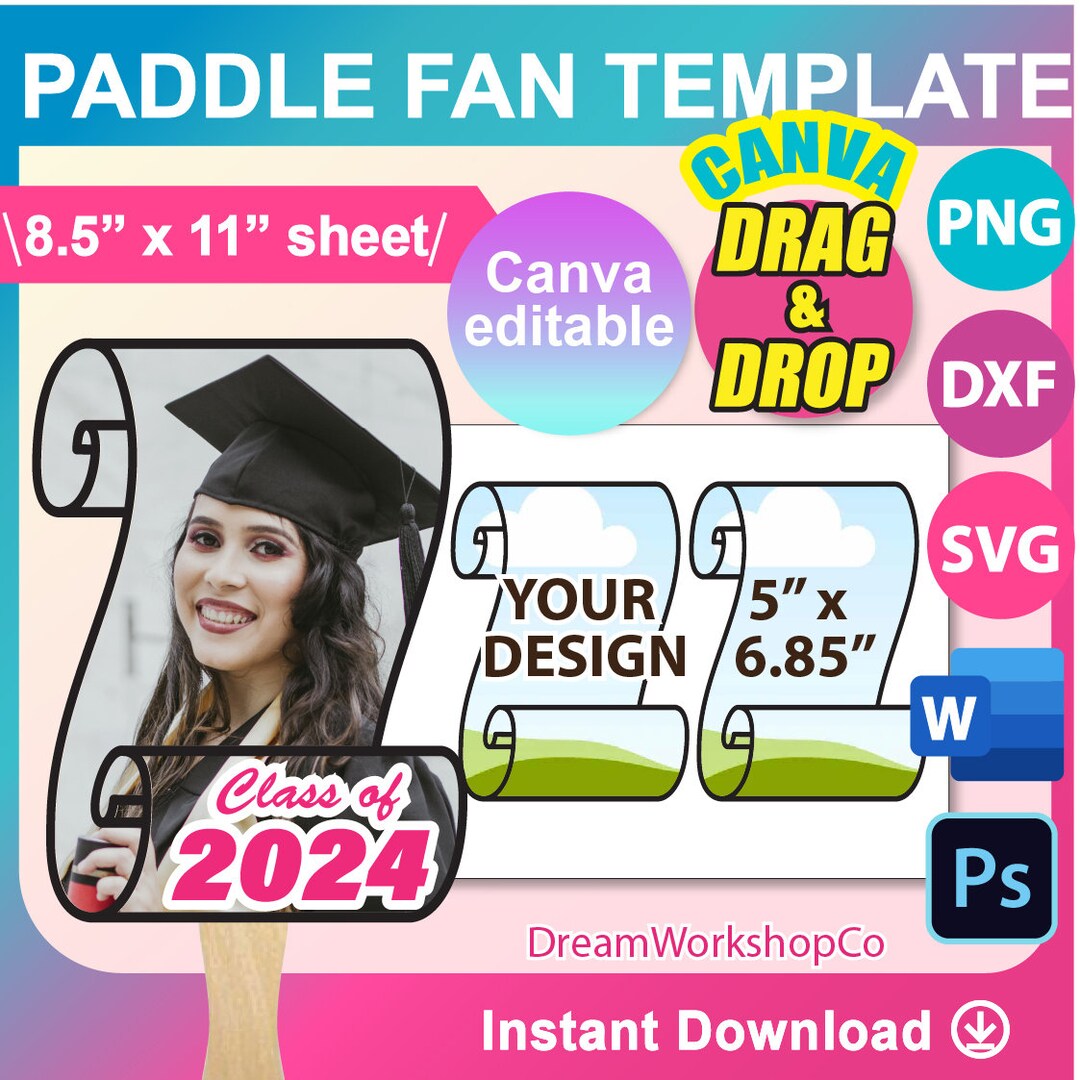 Scroll Fan Template, PSD, SVG, DXF, Ms Word Docx, Canva, Png, 8.5"x11 ...