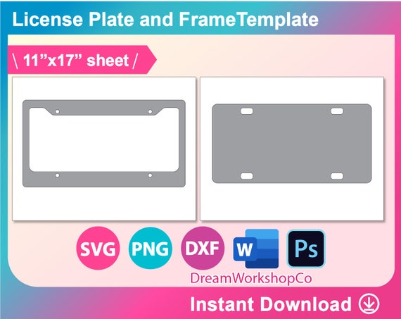 Car License Plate Sublimation Template License Plate Frame - Etsy