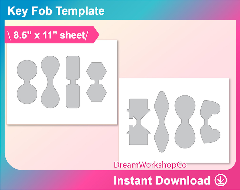 Key Fob Template, Leather Key Fob Template, Folded Key Fob Template ...