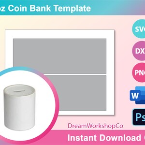 Ceramic Coin Bank Sublimation Template SVG DXF Ms Word | Etsy