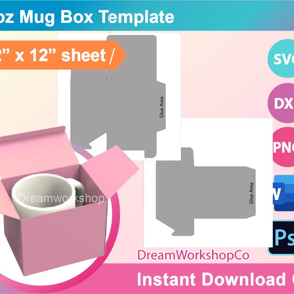 Mug Box Template - Etsy