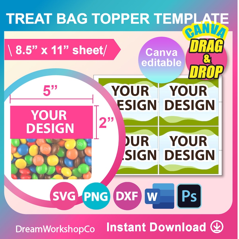 Candy Bag Toppers - Etsy