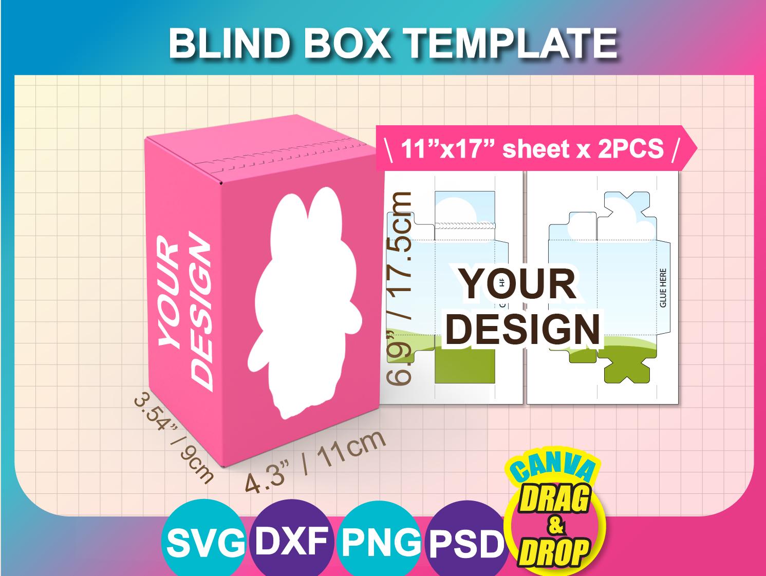 Blank Blind Box Template, Gift Box Template, Vinyl, SVG, DXF, Canva ...