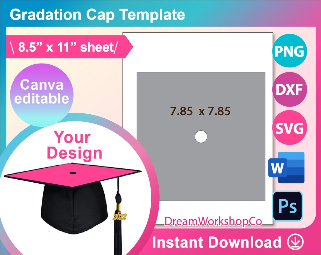 Graduation Cap Template Graduation Stole Template Canva - Etsy