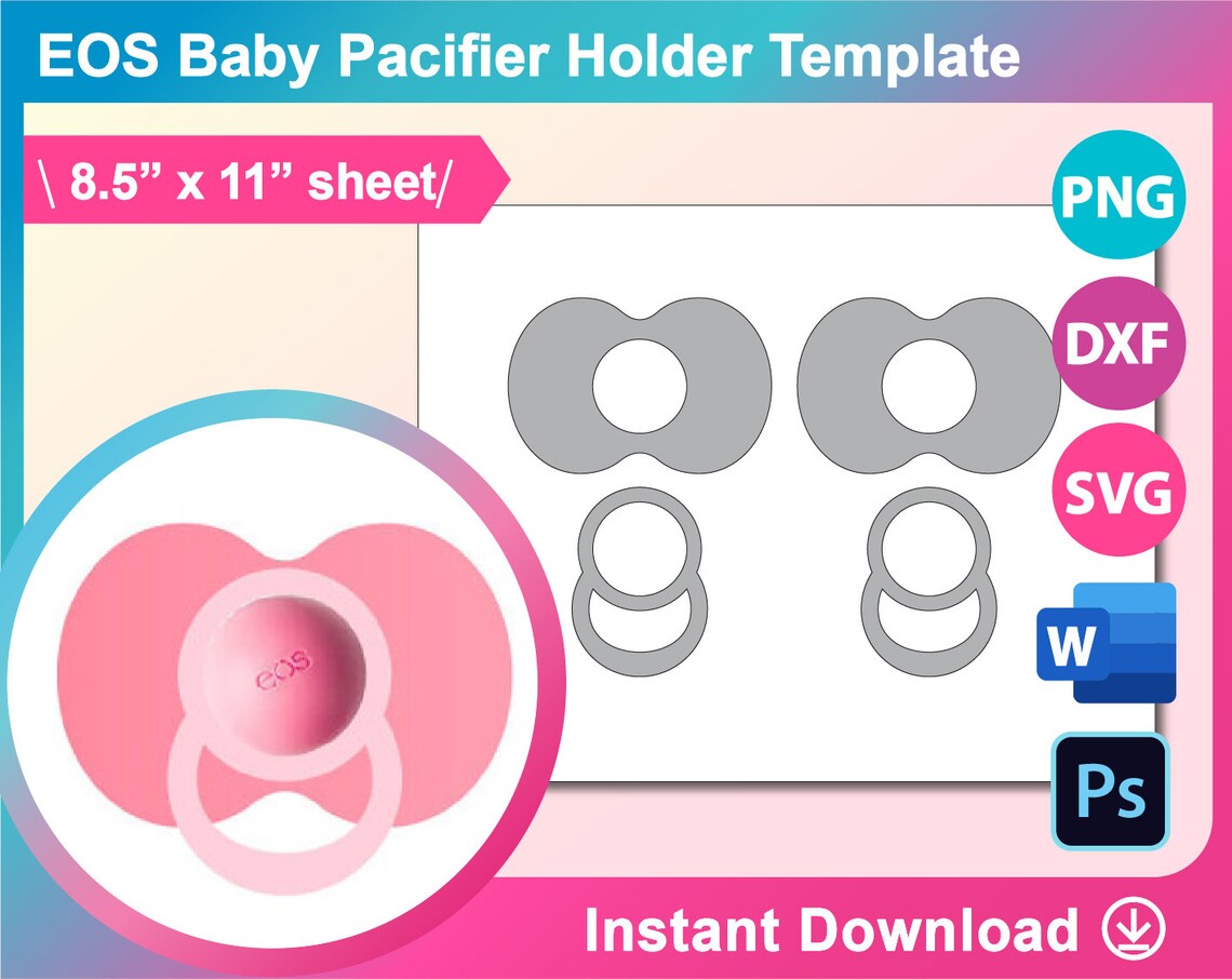 Pacifier Lip Balm Holder Template Baby Pacifier Lip Balm - Etsy