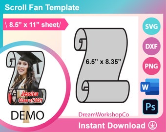 Graduation Paddle Fan Template PSD SVG DXF Ms Word Docx | Etsy