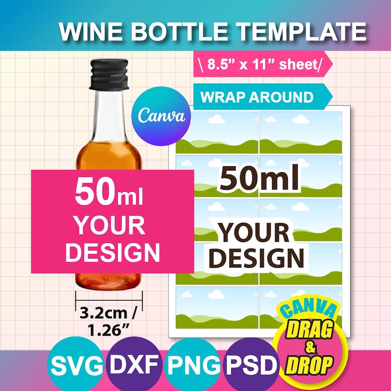 Bottle Labels Wrap Around - Etsy