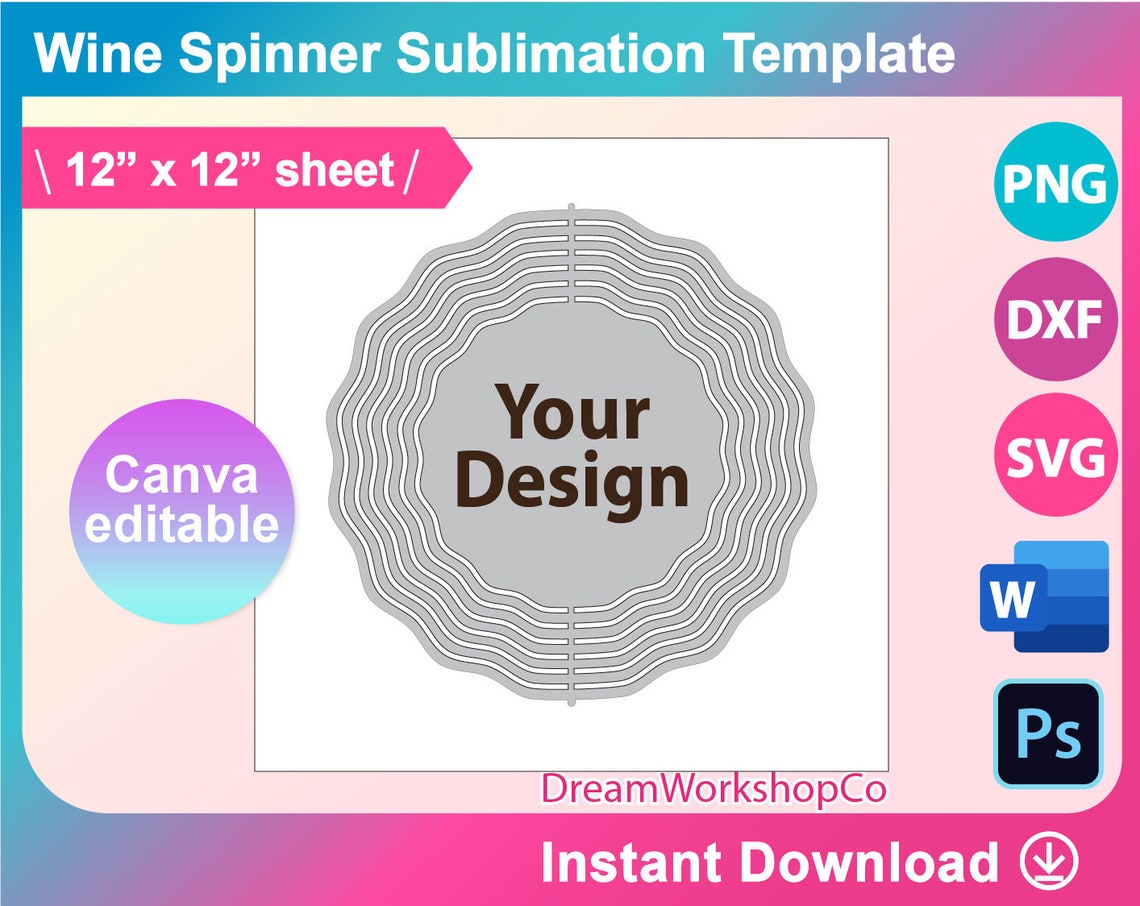 Wind Spinner Template Sublimation Template SVG Ornament - Etsy