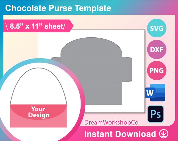 Chocolate Bar Purse Template 1.55oz Chocolate Bar Purse | Etsy