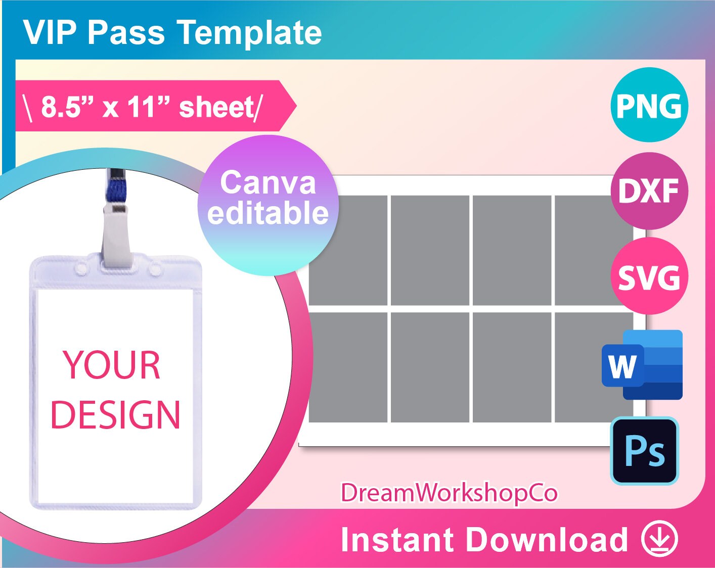 Blank Vip Pass Template