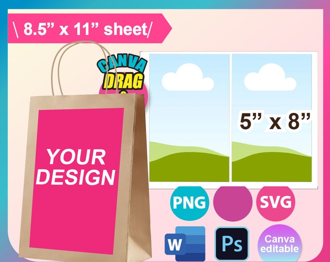 Gift Bag Label Template, Party Bag Label, Loot Bag Sticker Label ...